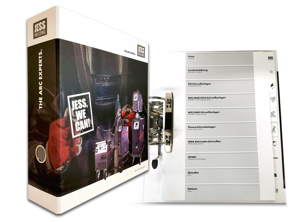 JESS Welding Produktordner mit Register - binDERkreative Werbeagentur